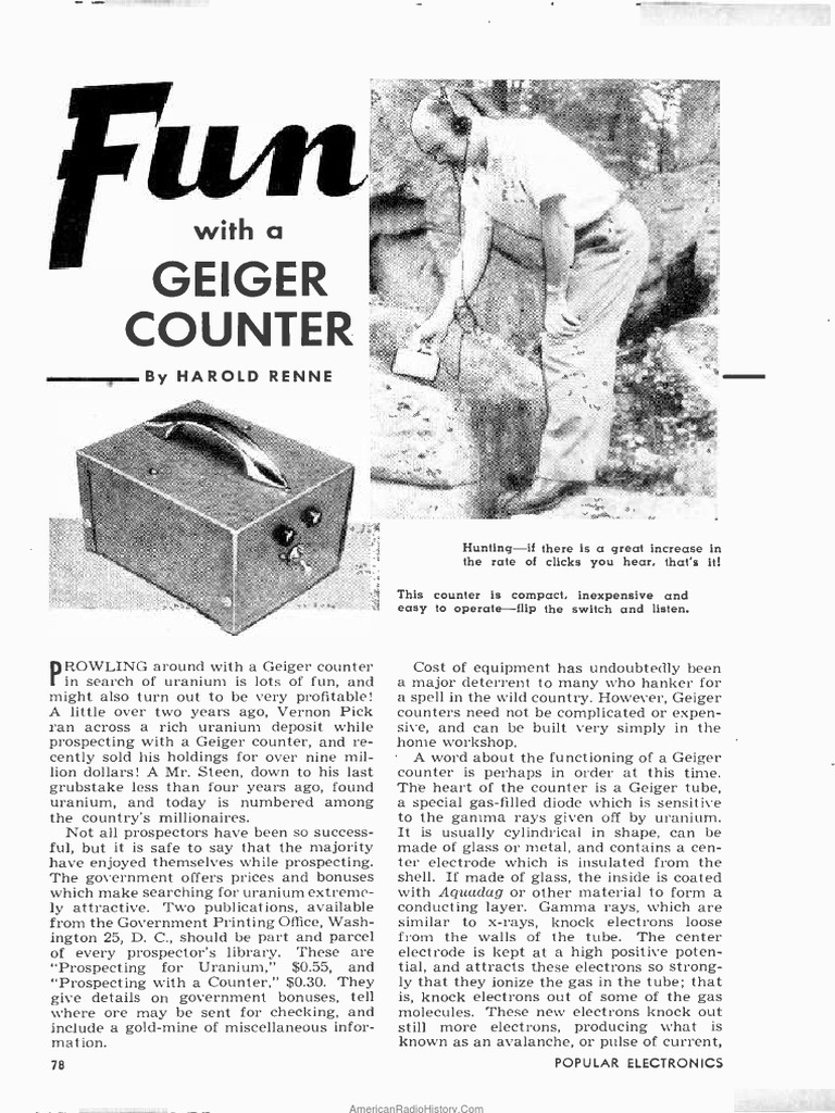 Geiger Muller Counter 1955 (1u5-1886 Tubes) | PDF | Vacuum Tube ...