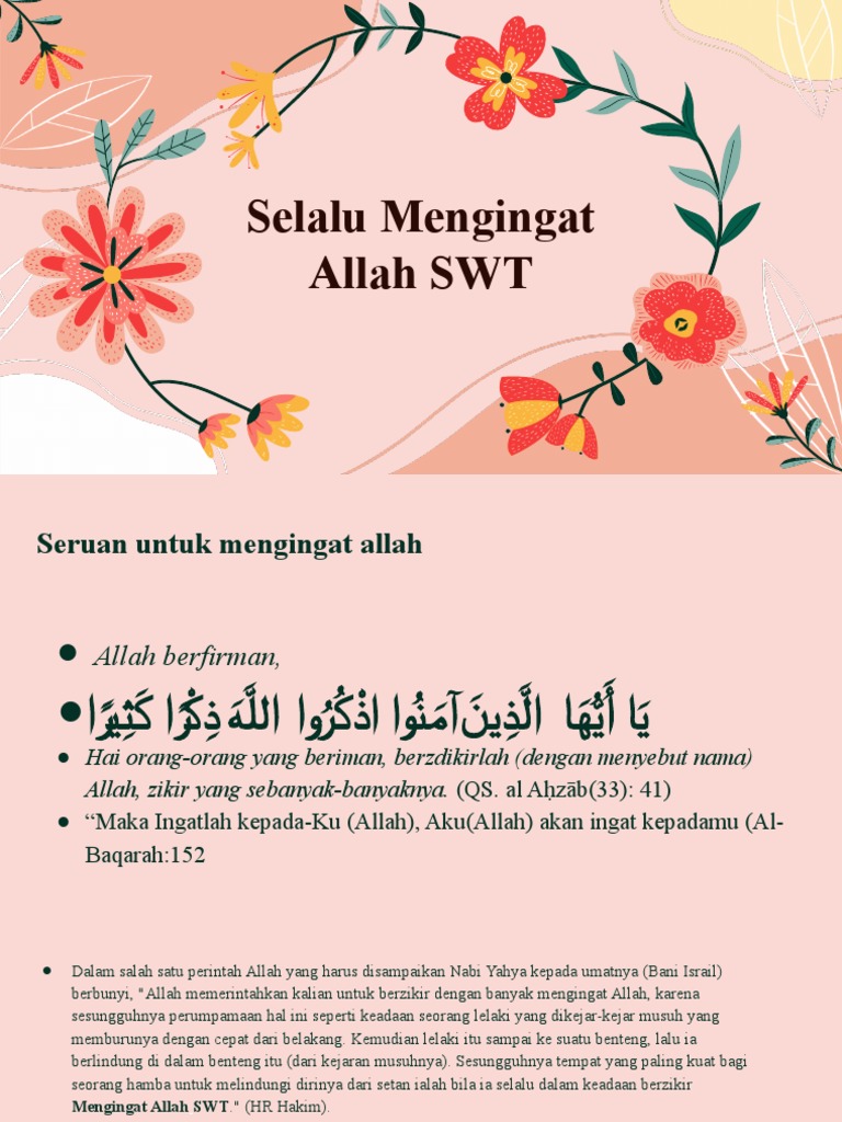 Doa dan Dzikir untuk Selalu Mengingat Allah SWT | PDF