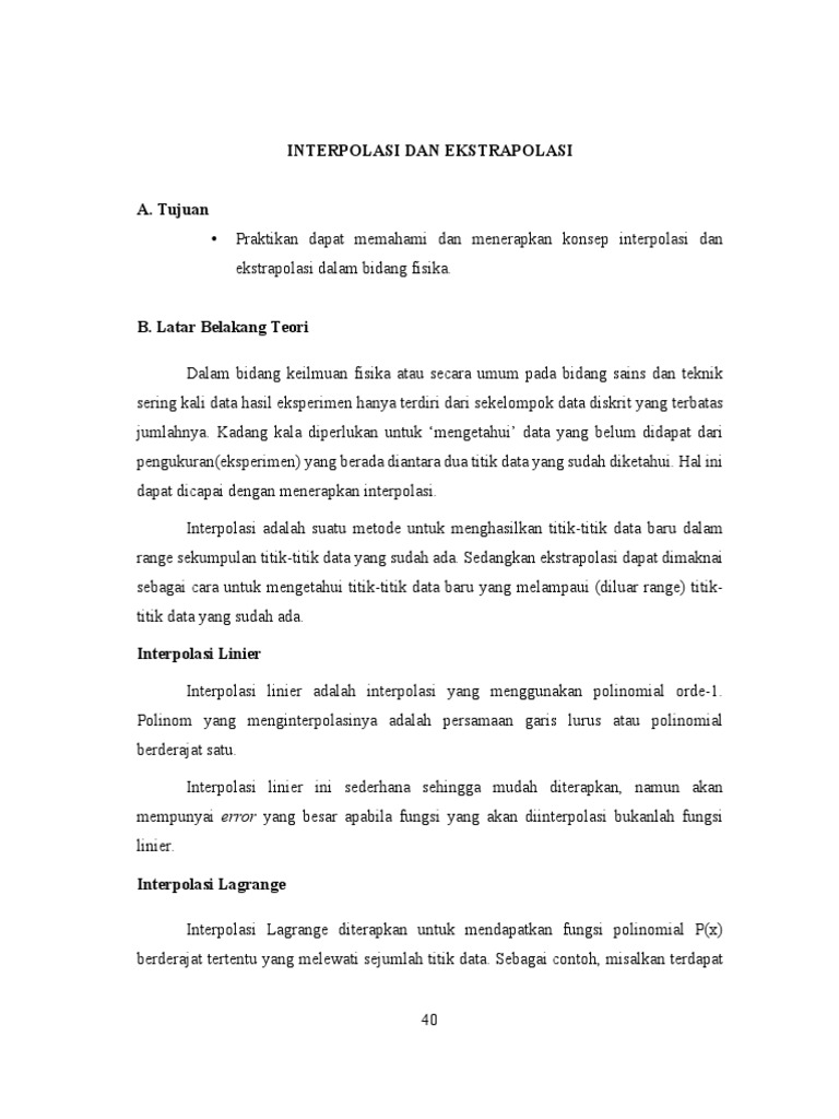 Modul-8 FISKOM I Interpolasi Dan Ekstrapolasi | PDF | Metode & Bahan Ajar | Komputer