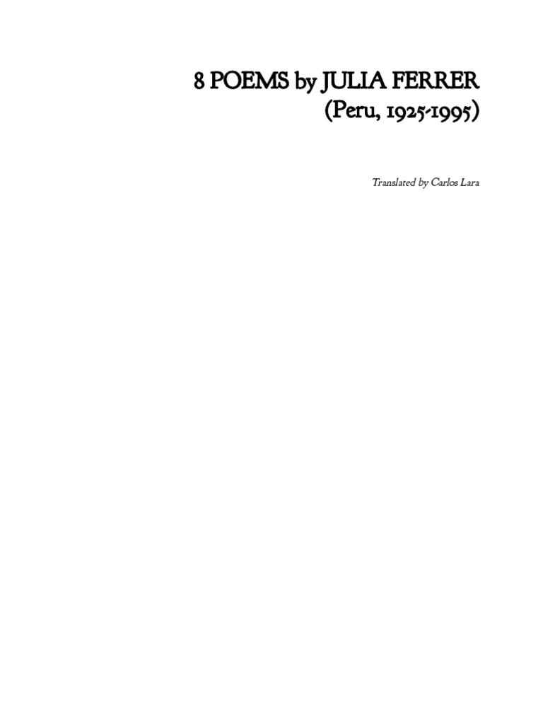 Julia Ferrer 8 Poems | PDF