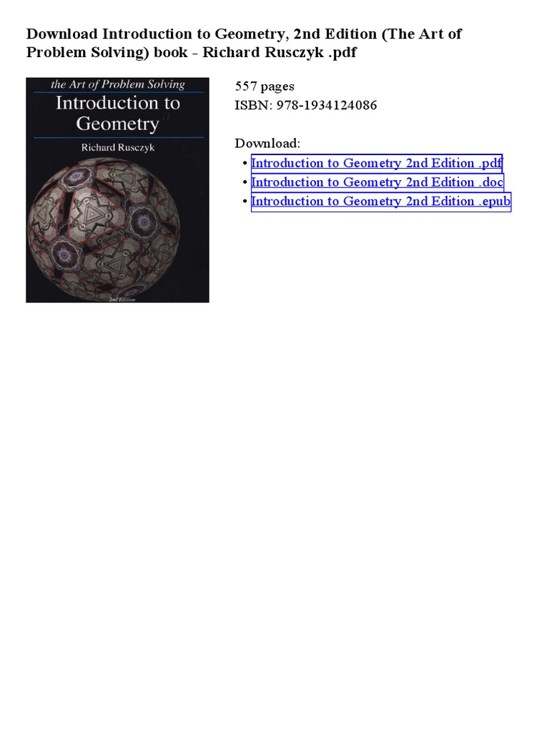 Download Introduction to Geometry PDF | PDF