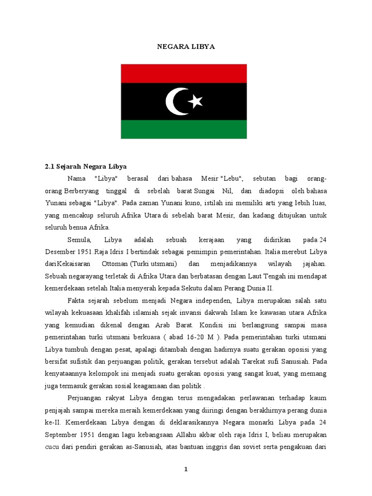 Profil Lengkap Negara Libya | PDF | Politik | Sejarah