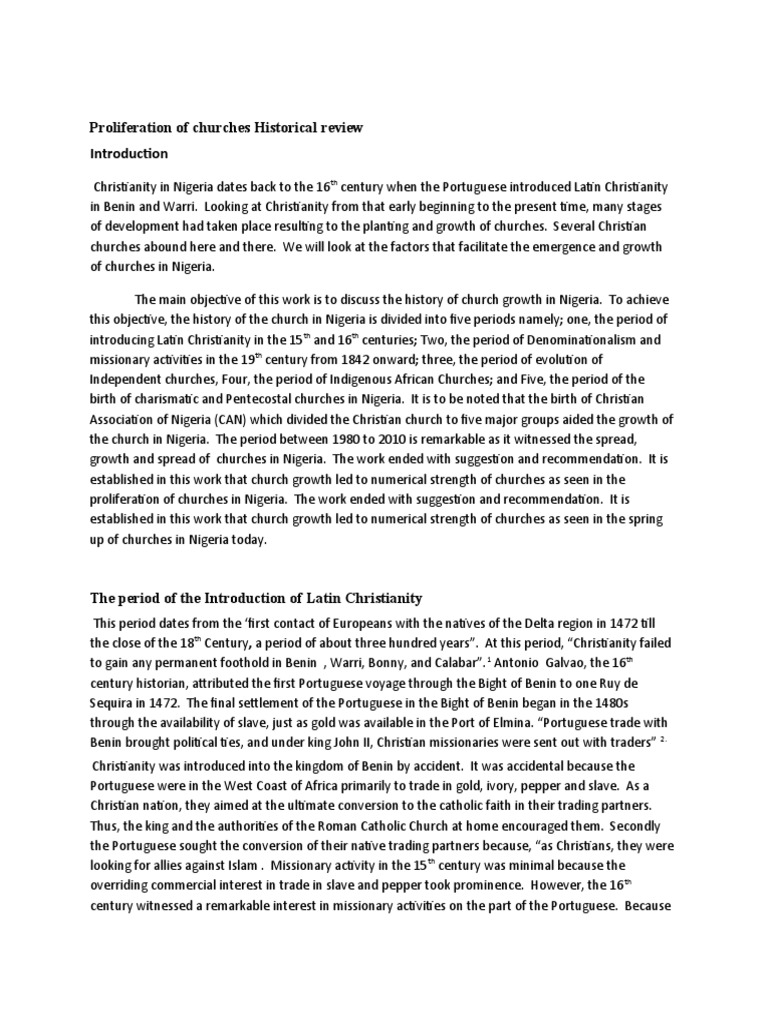 History of Church Proliferation | PDF | Pentecostalism | Prosperity ...