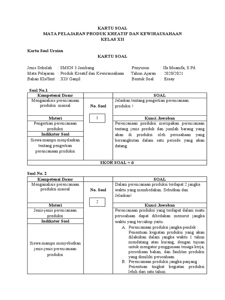 Tahap Penetapan Skala Produksi | PDF | Seni