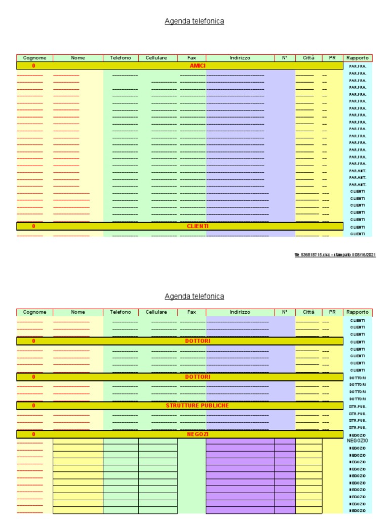 Rubrica Telefonica Email e Registrazioni | PDF