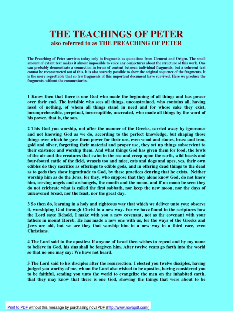 Preaching of Peter | PDF | Resurrection Of Jesus | Jesus