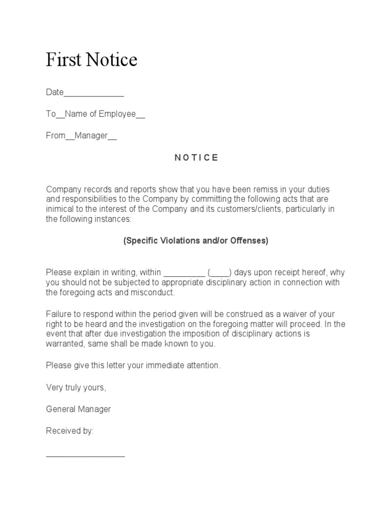 First Notice | PDF