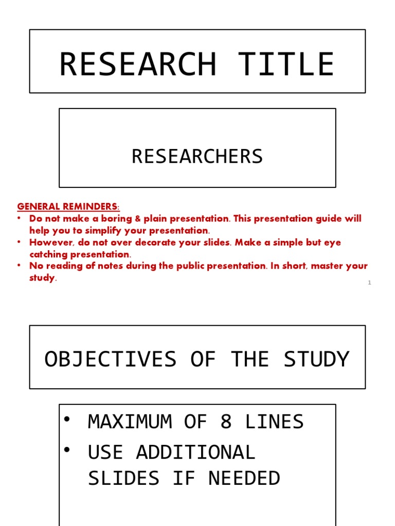 Research Presentation Guide | PDF | Methodology | Cognition