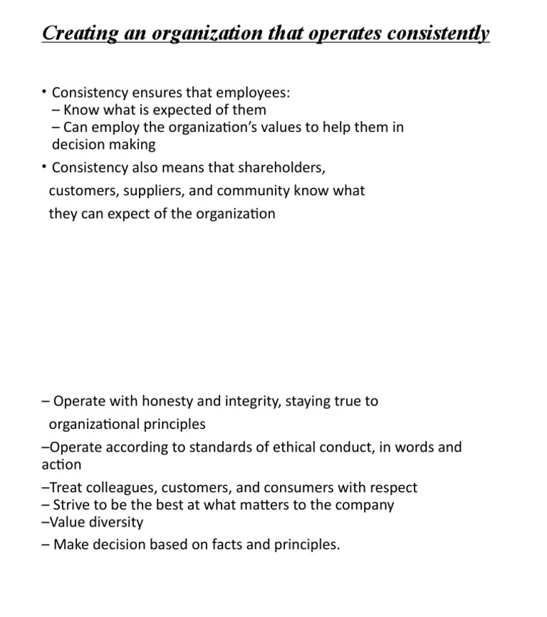 Building a Consistent Organization | PDF