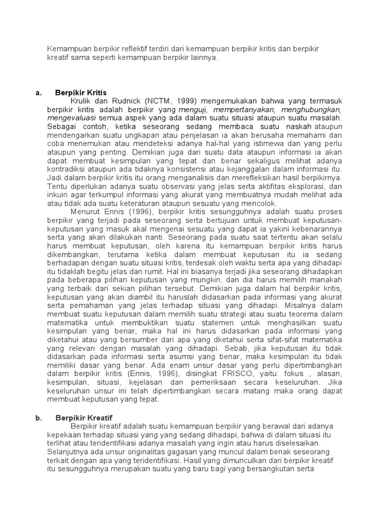 Berpikir Reflektif | PDF | Sains & Matematika