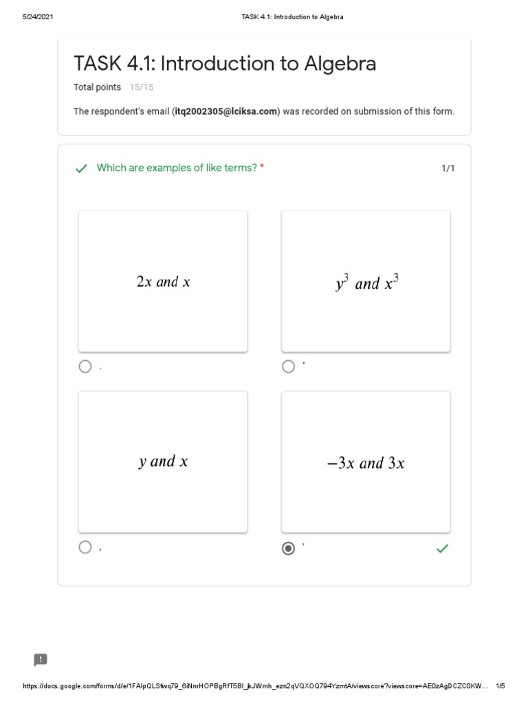 TASK 4.1 - Introduction To Algebra | PDF | Algebra | Mathematics