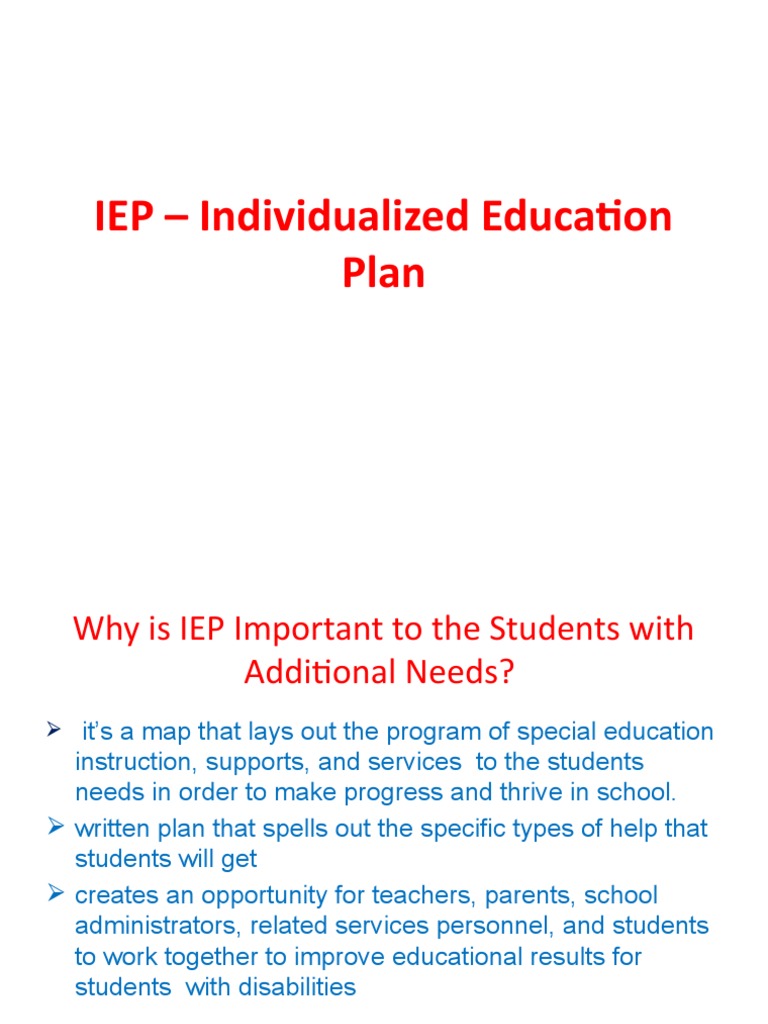 IEP - Individualized Education Plan | PDF | Individualized Education ...