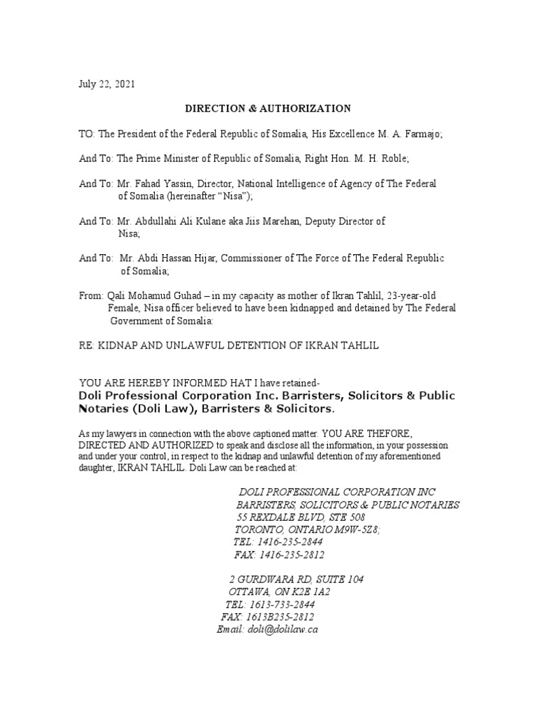 Direction and Authorization | PDF