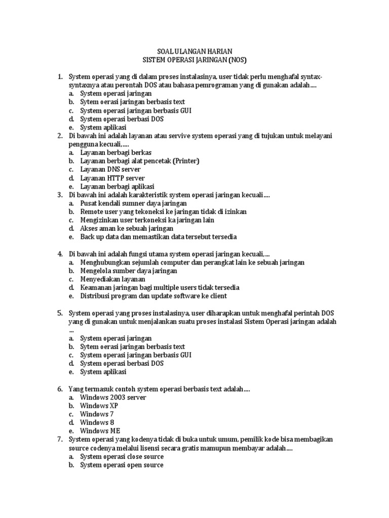 Soal Quis 1 | PDF | Seni | Komputer