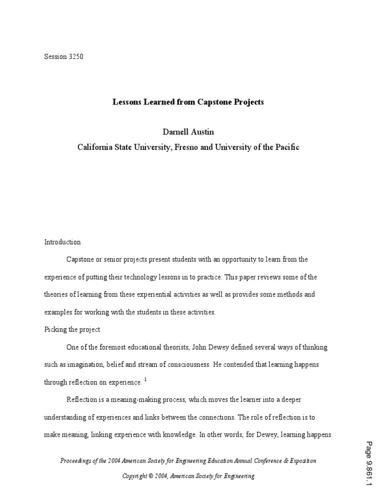 Lessons Learned From Capstone Projects | PDF | Learning Styles | Learning