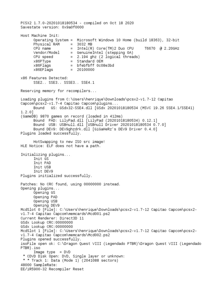 Emu Log | PDF | Booting | Bios