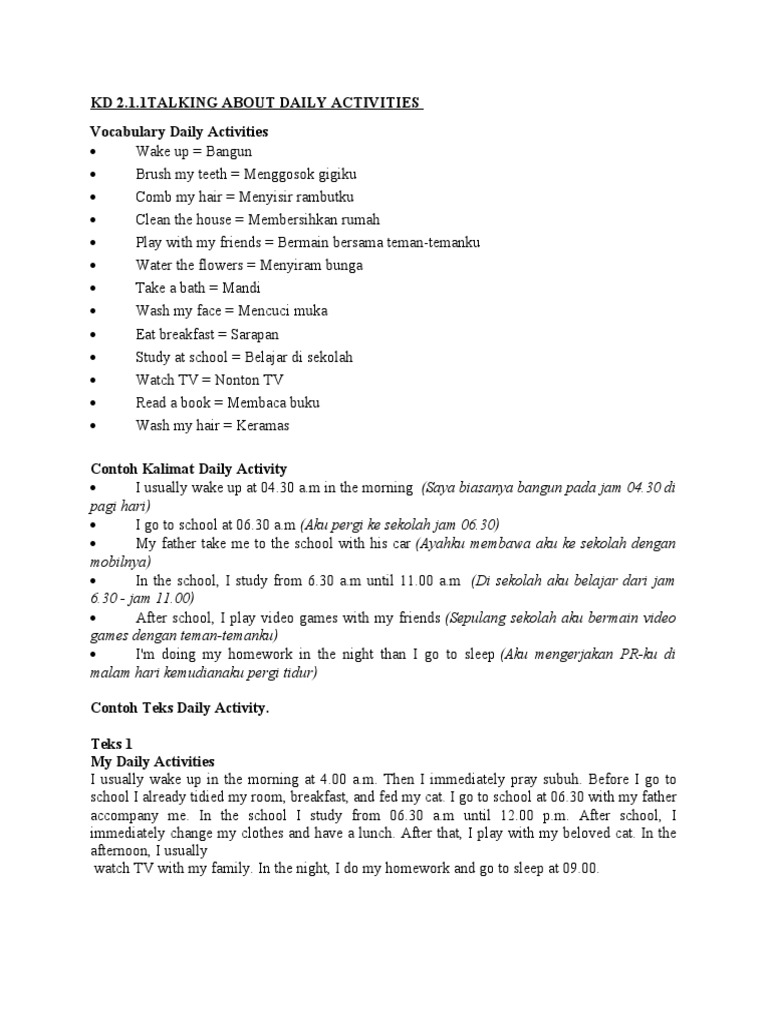 Materi Ajar Bahasa Inggris Di Print | PDF | Verb | Adjective