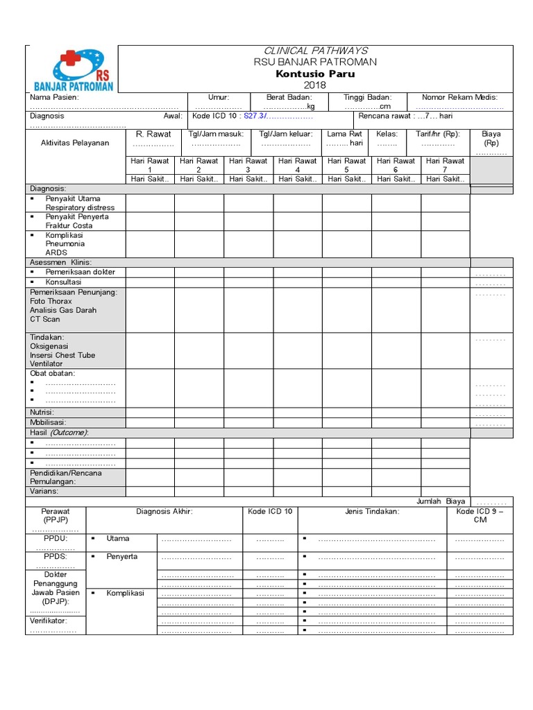 2 Clinical Pathway Kontusio Paru | PDF