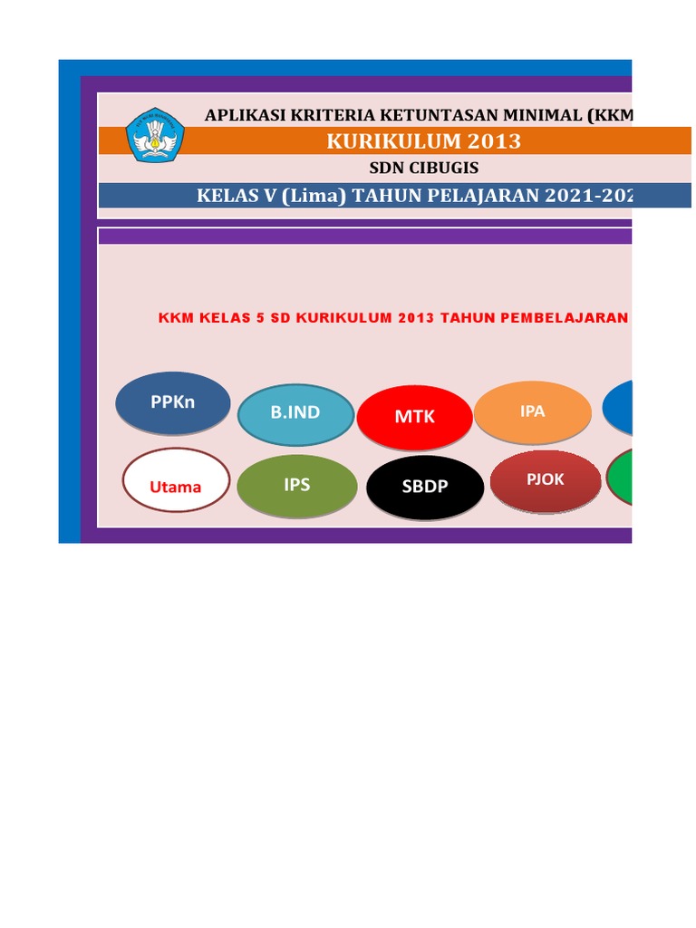 Aplikasi KKM Kelas 5 K13 | PDF