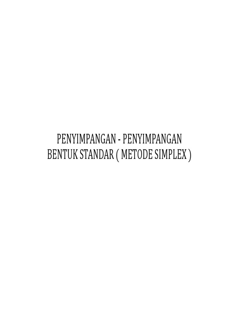Penyimpangan Metode Simplex | PDF