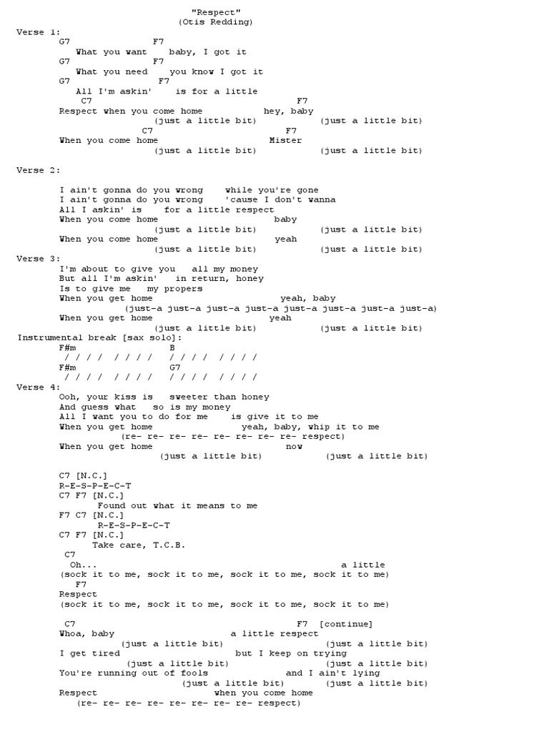 Respect - Aretha Franklin | PDF