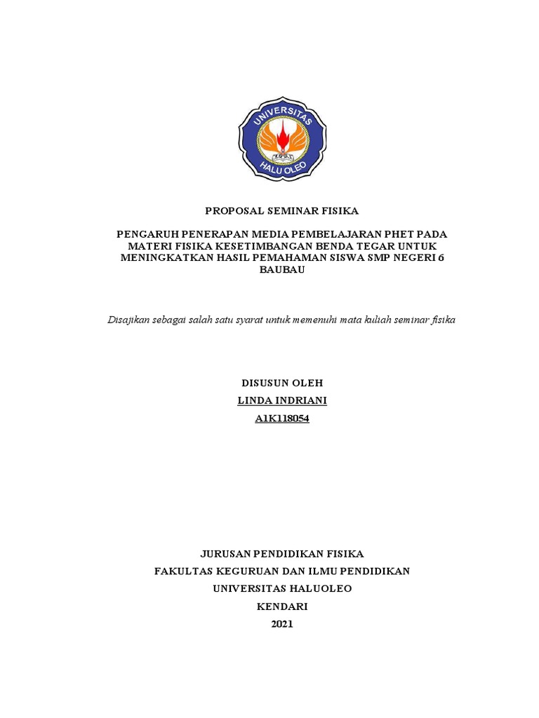 Proposal Seminar Fisika | PDF