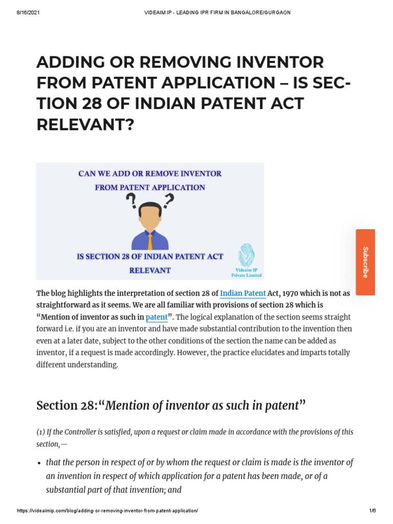 How To Add or Remove Inventor-Patent Application | PDF | Patent ...