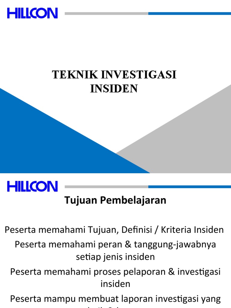 Teknik Investigasi Insiden Kerja | PDF