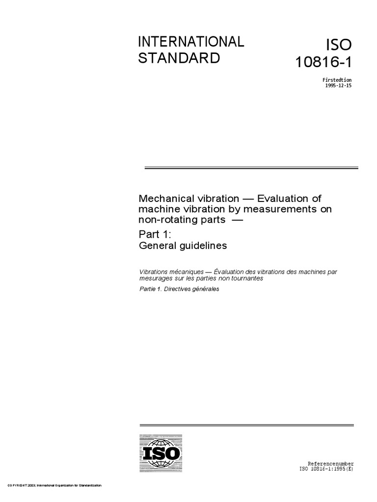 Iso 10816 1pdf | PDF | International Organization For Standardization ...