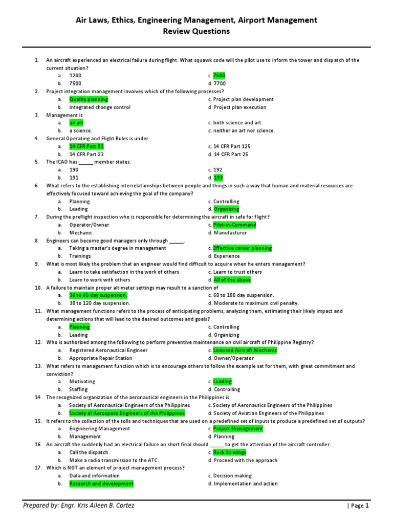 Air Laws, Ethics, Engineering and Airport Management | PDF | Visual ...