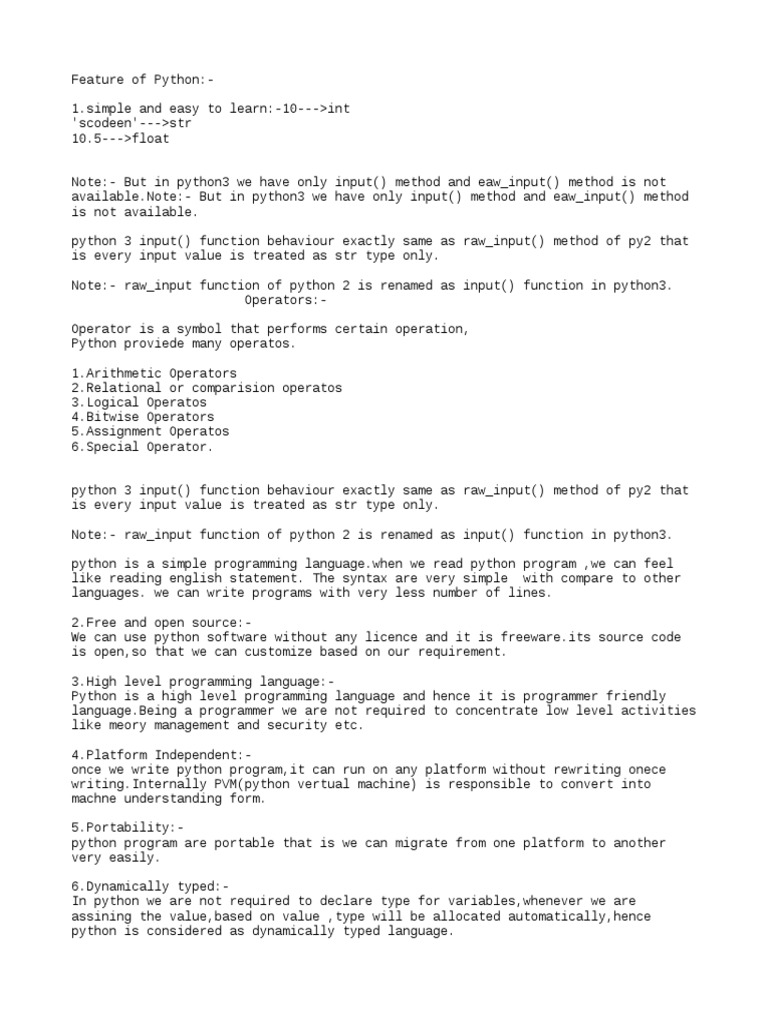 Class 3 Features and Flavors Python | PDF | Python (Programming ...
