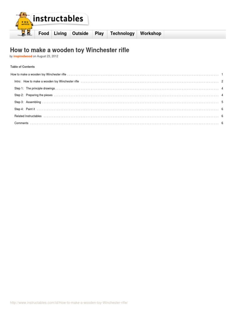 How to Make a Wooden Toy Winchester Rifle DIY | PDF | Rifle | Firearms