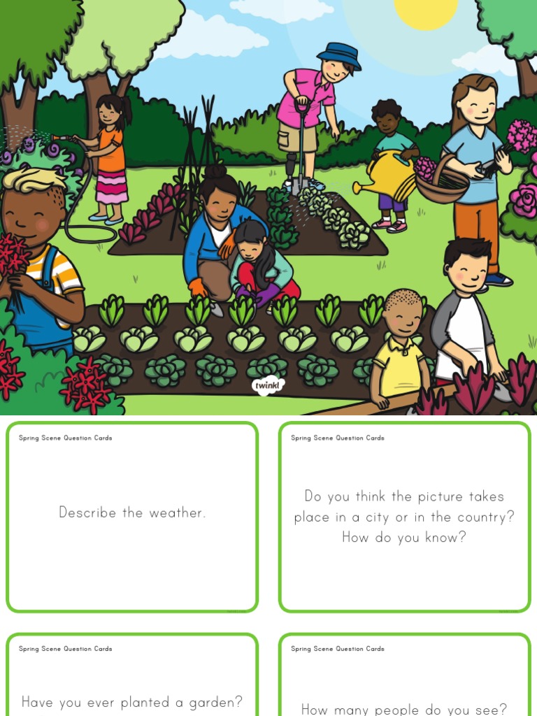 Spring Scene and Question Cards | PDF | Home & Garden
