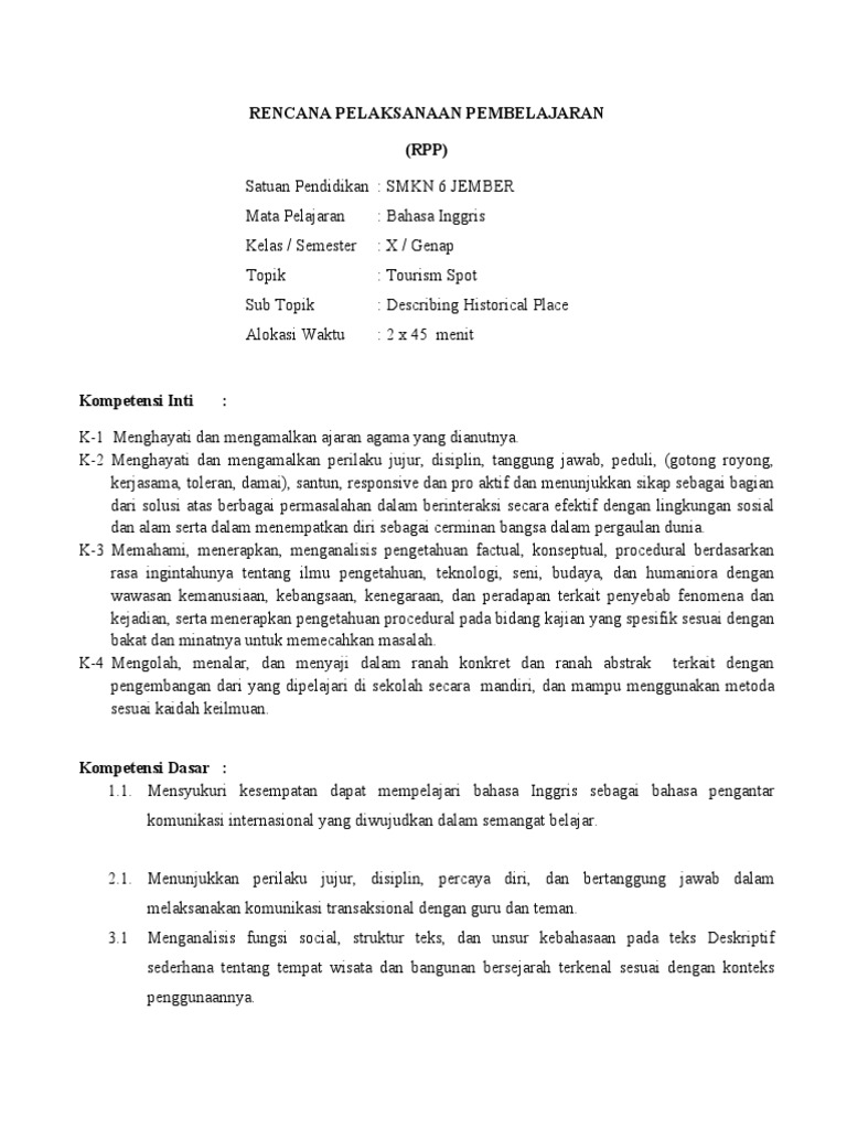 RPP Historical | PDF | Karier & Perkembangan