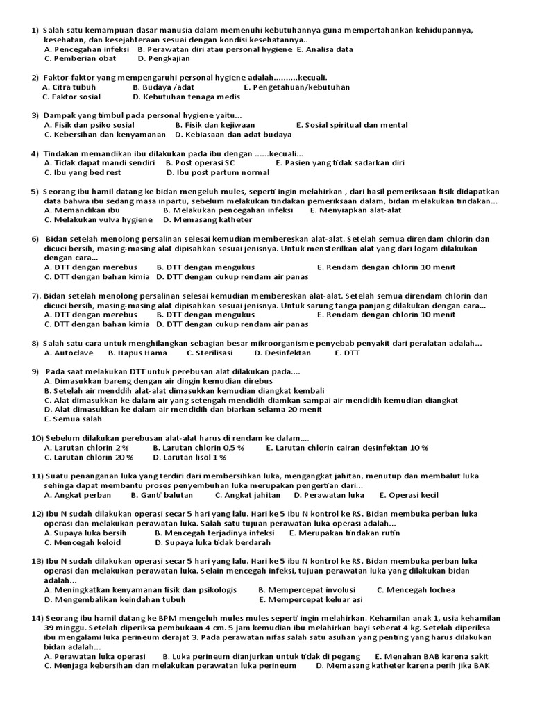 Soal | PDF | Ilmu Sosial | Kesehatan Holistik