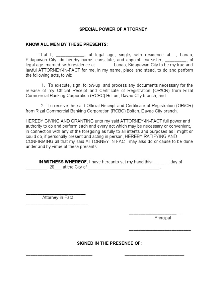 SPA Lovely Orcr | PDF | Power Of Attorney | Government