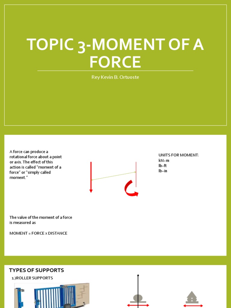 Topic 3-Moment of A Force | PDF | Rotation Around A Fixed Axis | Rotation