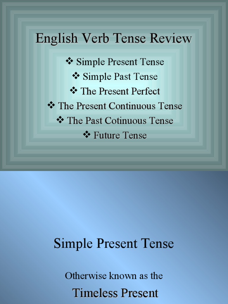 English Verb Tense Review | PDF | Grammatical Tense | Perfect (Grammar)