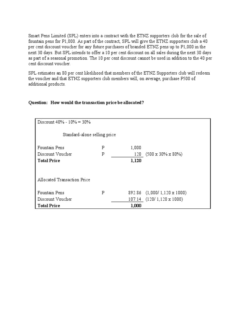 Question: How Would The Transaction Price Be Allocated? | PDF
