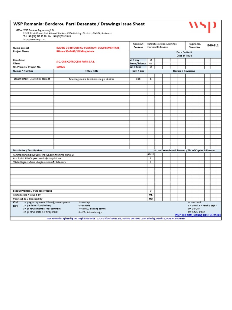 100425-DTAC-EL-RO-B60-Issue Sheet Drawings | PDF