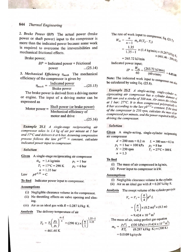 Single Stage Compressor Problem | PDF