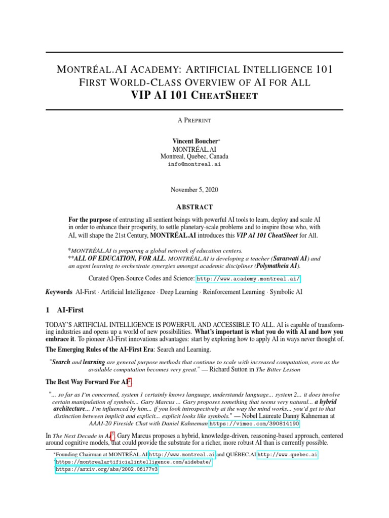 An Introduction to Artificial Intelligence: A VIP Cheat Sheet on AI 101 ...