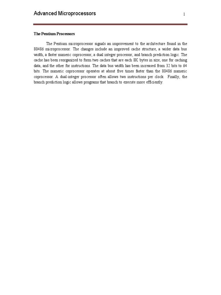 Advanced Microprocessors: The Pentium Processors | PDF | Central Processing Unit | Cpu Cache