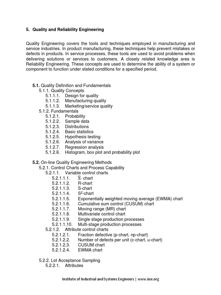 Quality and Reliability Engineering | PDF | Regression Analysis ...