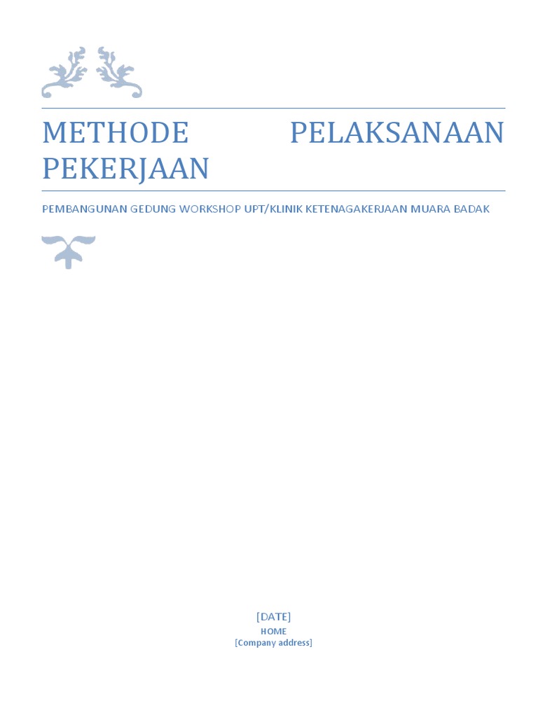 Metode Pelaksanaan Gedung Workshop | PDF