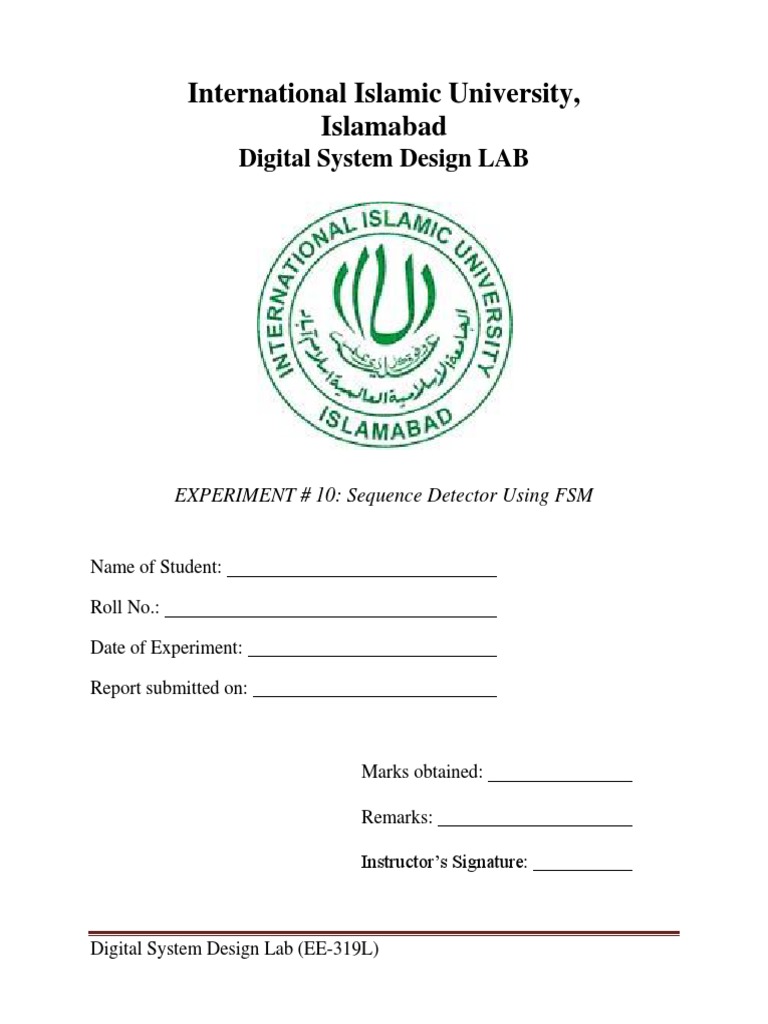 FSM Sequence Detector Lab Guide | PDF | Electrical Engineering ...