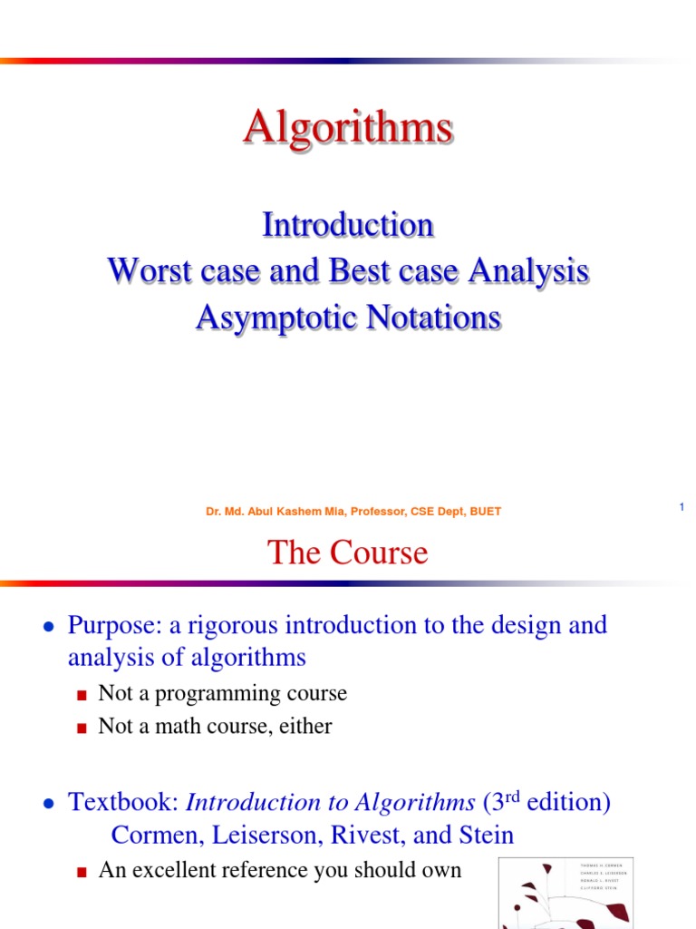Algorithms Worst Case And Best Case Analysis Asymptotic Notations Pdf Time Complexity