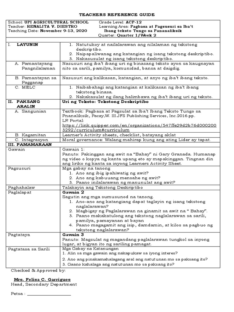 PAGBASA AT PAGSUSURI NG IBA'T-IBANG TEKSTO TUNGO SA PANANALIKSIK ...