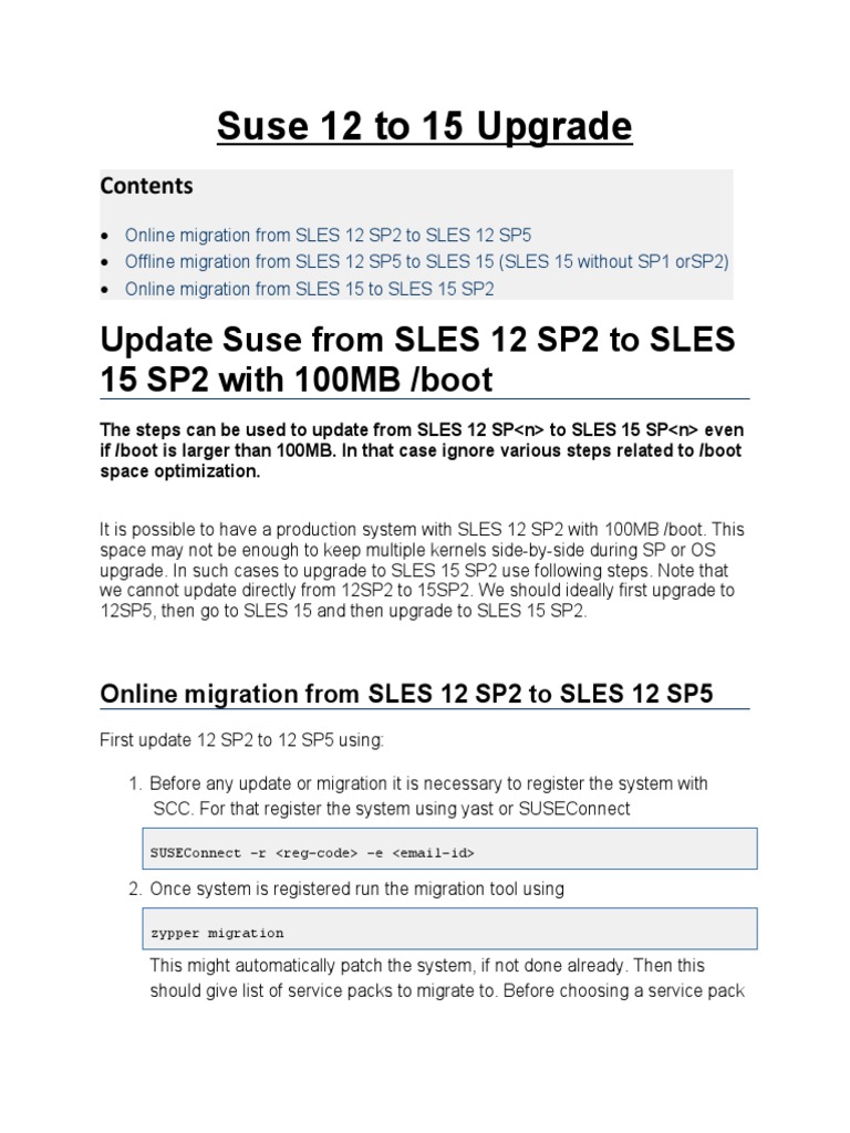 Suse 12 To 15 Upgrade | PDF | Booting | Operating System Families