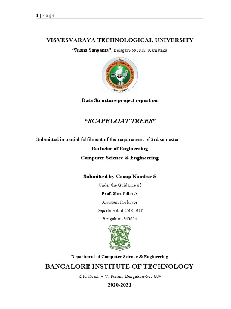 Visvesvaraya Technological University: Scapegoat Trees | PDF ...